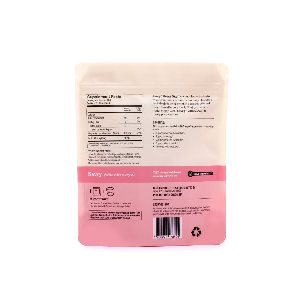 Great Day® pink lemonade 150gr | Magnesium citrate – Savvy USA